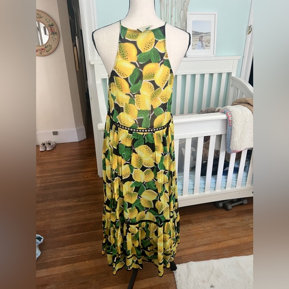 FARM Rio | Dresses | Farm Rio Lemon Print Maxi Dress | Poshmark